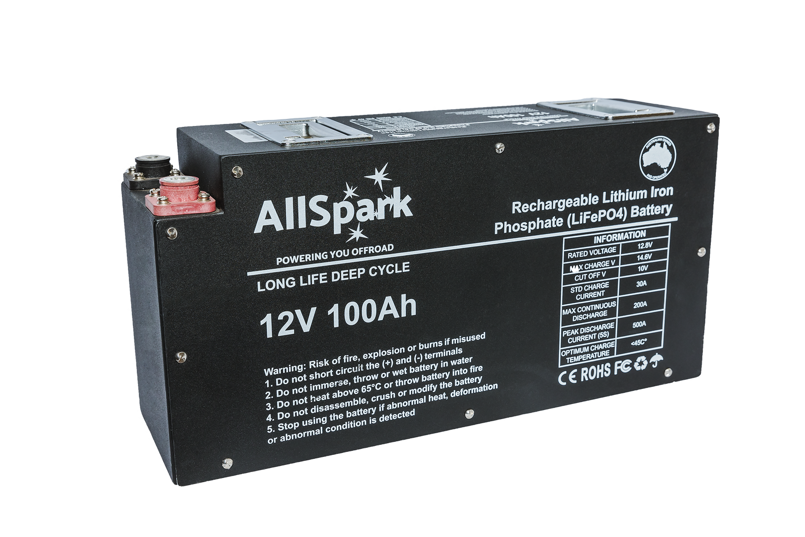 AllSpark Slimline 12V 100ah High Performance LiFePO4 Lithium Battery ...
