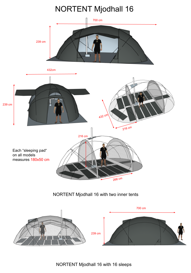 16 Person Expedition Tent - Mjodhall 16 Tent by Nortent - Premium ...