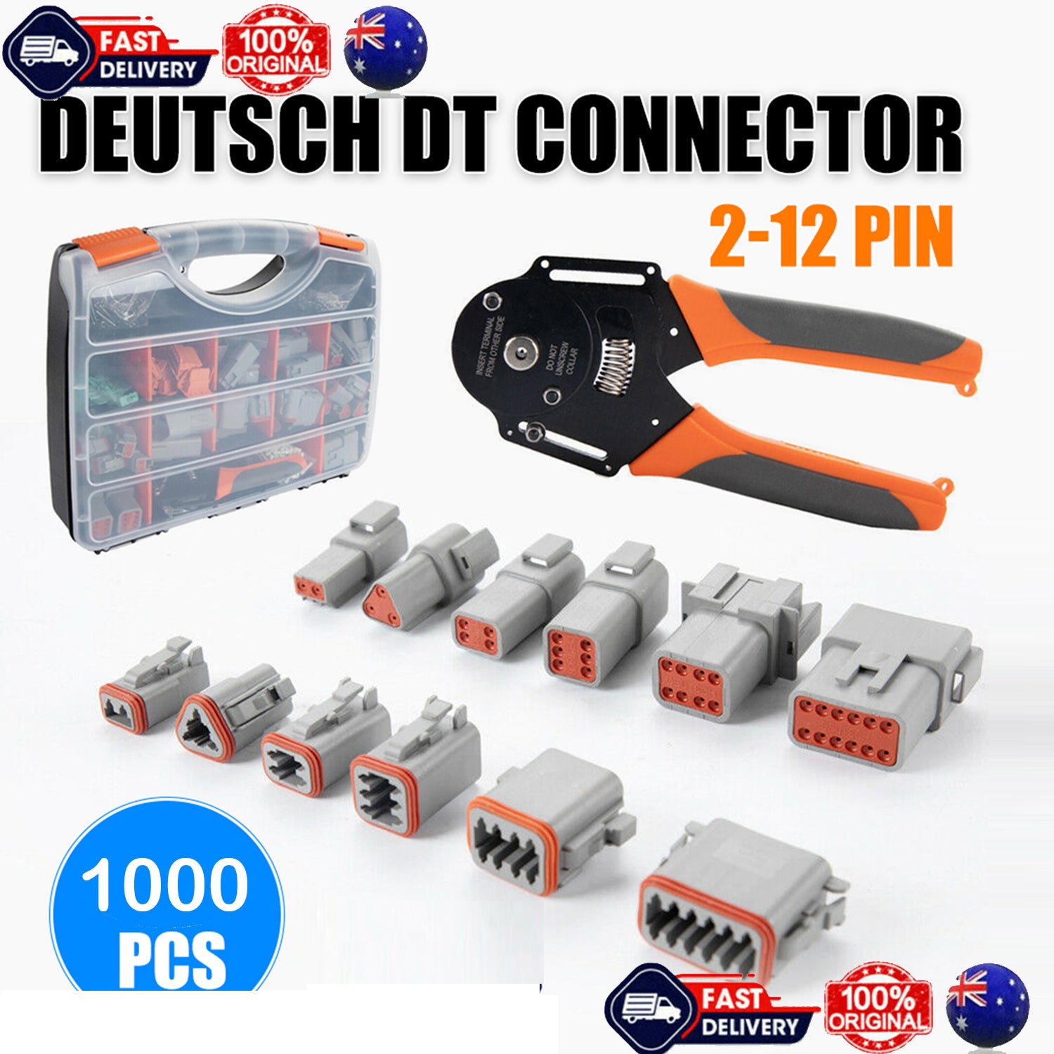 1000PCS Deutsch DT Connector Plug Kit With Genuine Deutsch Crimp Tool ...