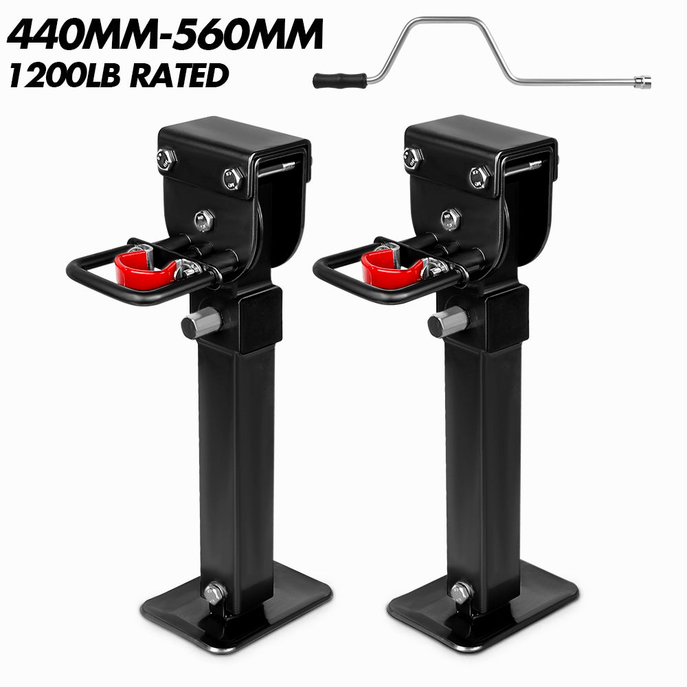 X-BULL Drop Down Legs 440MM- 560MM Trailer Steel Legs Caravan Corner 1200LBS Black - Premium ...