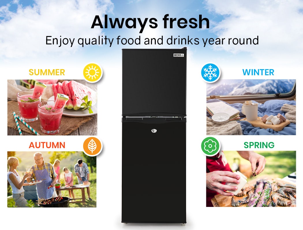 GECKO 125L Portable Fridge Freezer Camping Motorhome Caravan Upright ...