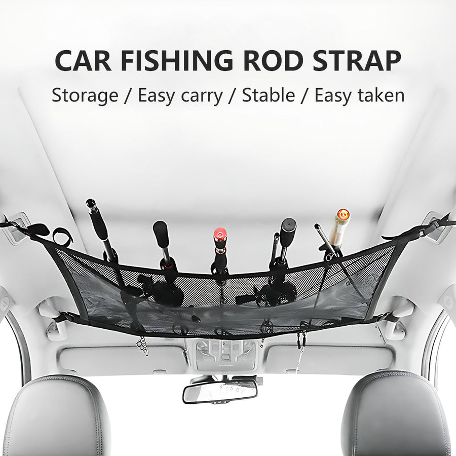 Car Ceiling Fishing Rod Holder - 5 Rod Storage System (Black) - Premium ...