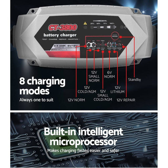 CT-3800 High-Performance 3.5A Battery Charger - Premium Camping Gear ...