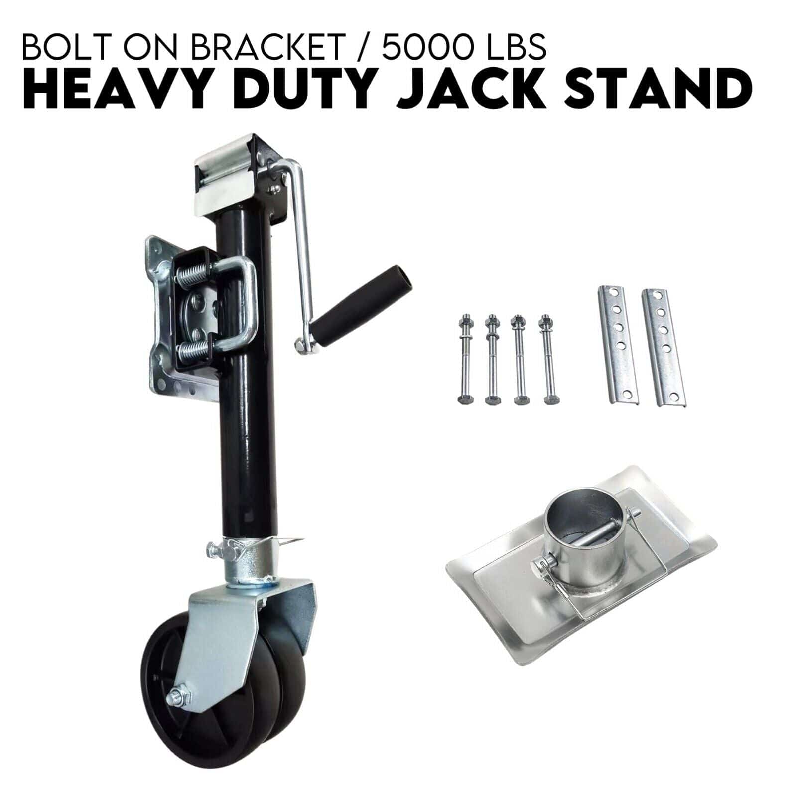 Round Jack Stand with Wheel - Heavy Duty 2270 kg Trailer Jack - Premium ...