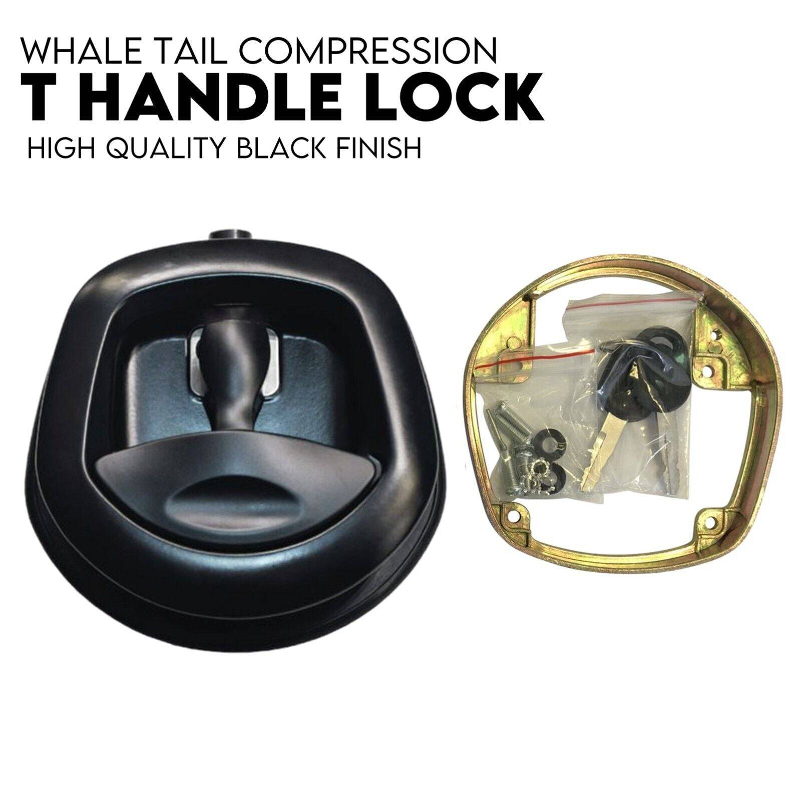 Black Whale Tail T Handle Lock Latch/Compression Lock Trailer Ute ...