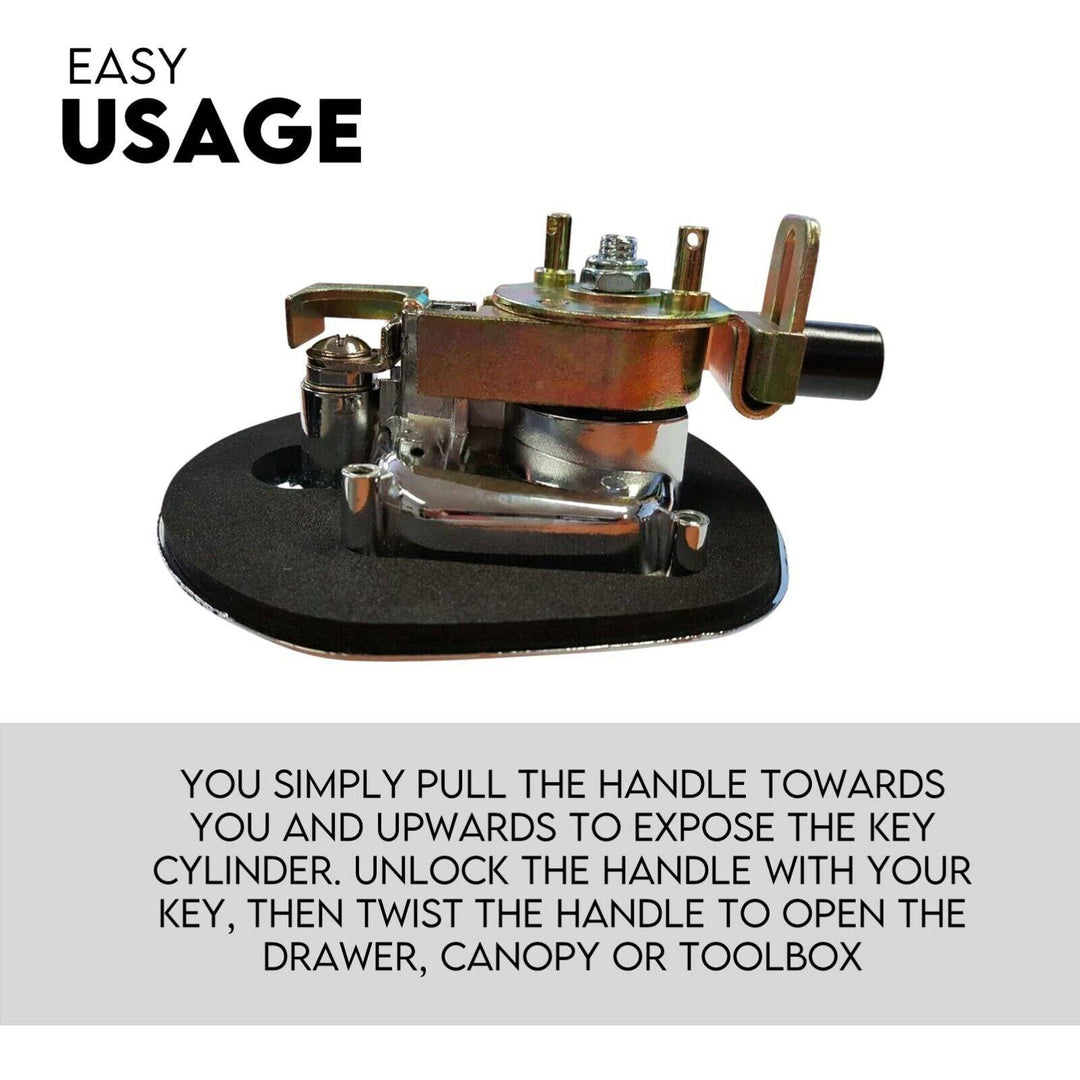 Black Whale Tail T Handle Lock Latch/Compression Lock Trailer Ute ...