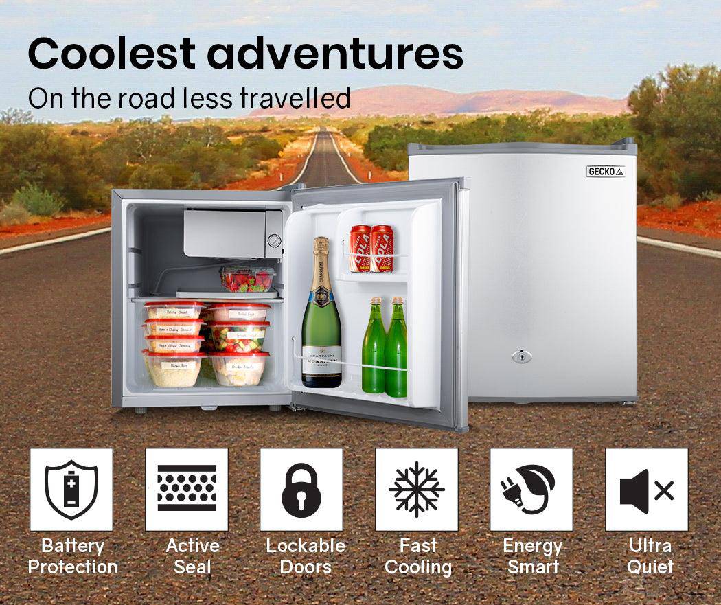 GECKO 57L Portable Bar Fridge Refrigerator 12V/24V/240V Camping Camper ...