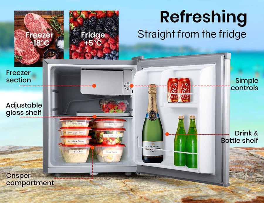 GECKO 57L Portable Bar Fridge Refrigerator 12V/24V/240V Camping Camper ...