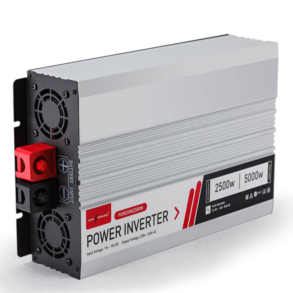 GENPOWER Pure Sine Wave 2500W/5000W 12V/240V Power Inverter Caravan ...