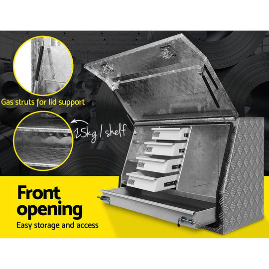 Giantz Aluminium Toolbox Generator Tool Box Drawers Truck Canopy ...