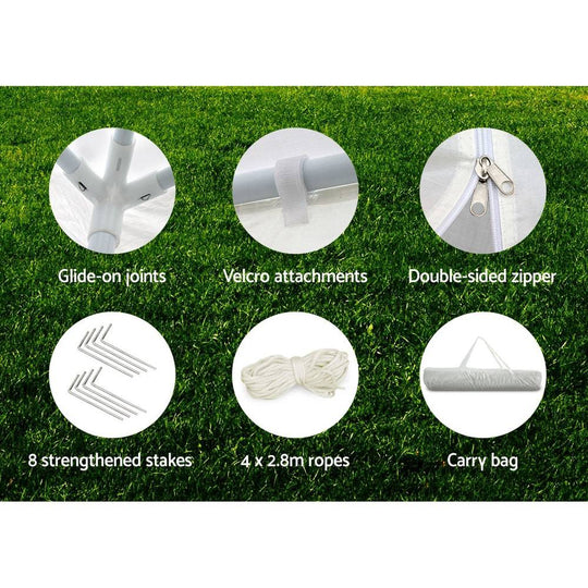 Instahut Gazebo 3x3 Outdoor Marquee Gazebos Wedding Party Camping Tent ...
