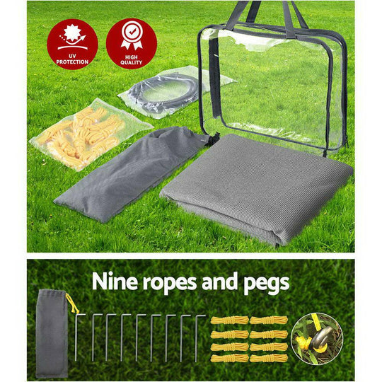 4.6M Caravan Privacy Screens 1.95m Roll Out Awning End Wall Side Sun ...